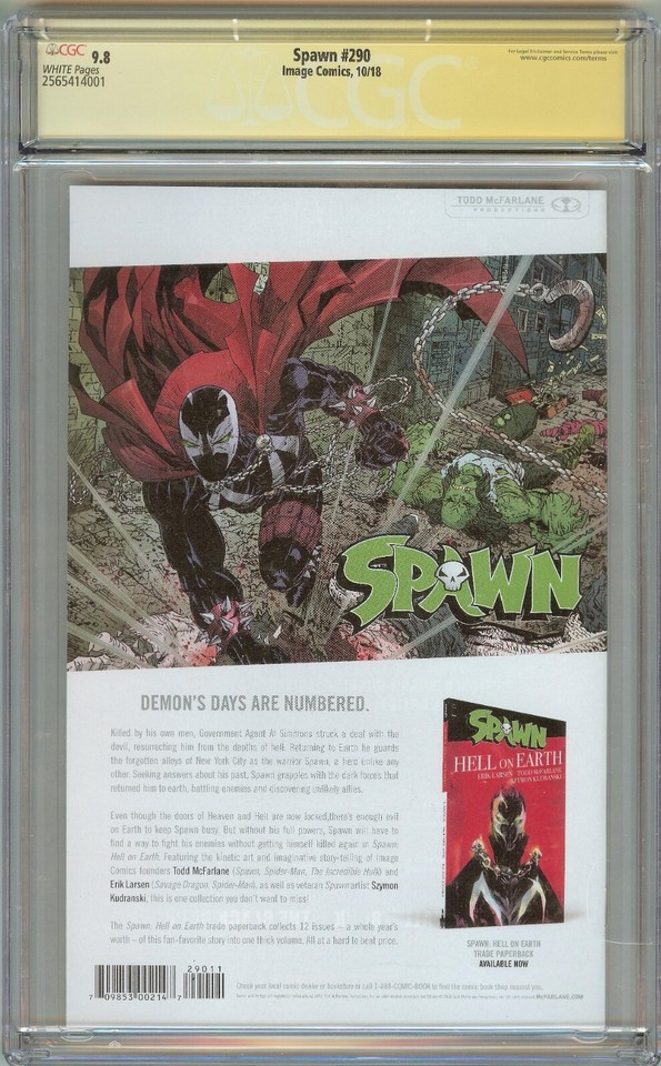 Spawn 290 CGC 9.8 Signature Series (McFarlane) Image Comics 2018 | eBay