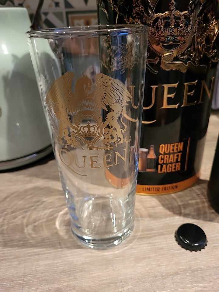 Queen Craft Lager Limited Edition Gift Tin With Pint Glass & Empty Beer ...