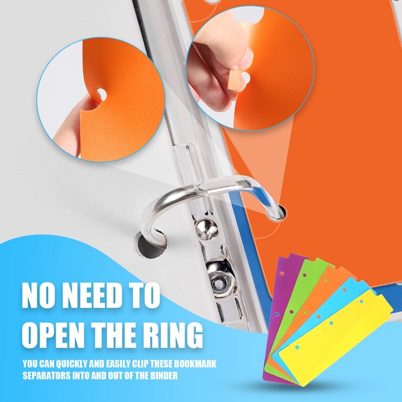 20 Pieces Snap-in Plastic Bookmark Binder Dividers Snap in Bookmark ...