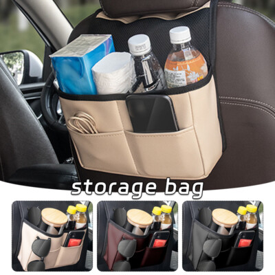 Car Seat Back Storage Bag Tissue Bag Storage Bag PU Leather Car Storage ...