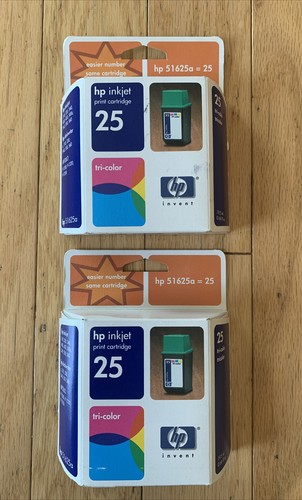 Lot of 2 Genuine HP 25 Tricolor Ink Cartridge New Sealed 51625A Expired ...