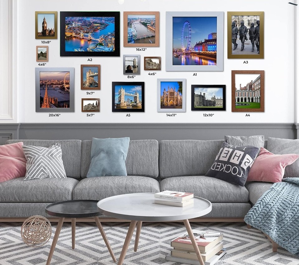 MS Photo Frames - A2, A3, A4, A5 - Black, White, Oak, Dark Oak, Walnut ...