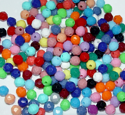 6mm Faceted Round Beads Multi Colors 500pc made n USA crafts jewelry ...