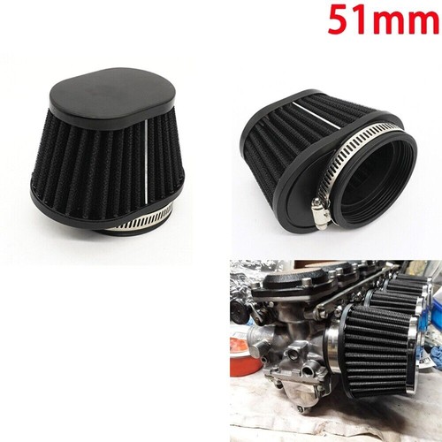 Motorcycle Cold Air Intake High Flow Cone Filter Kits 2in/51mm Black ...
