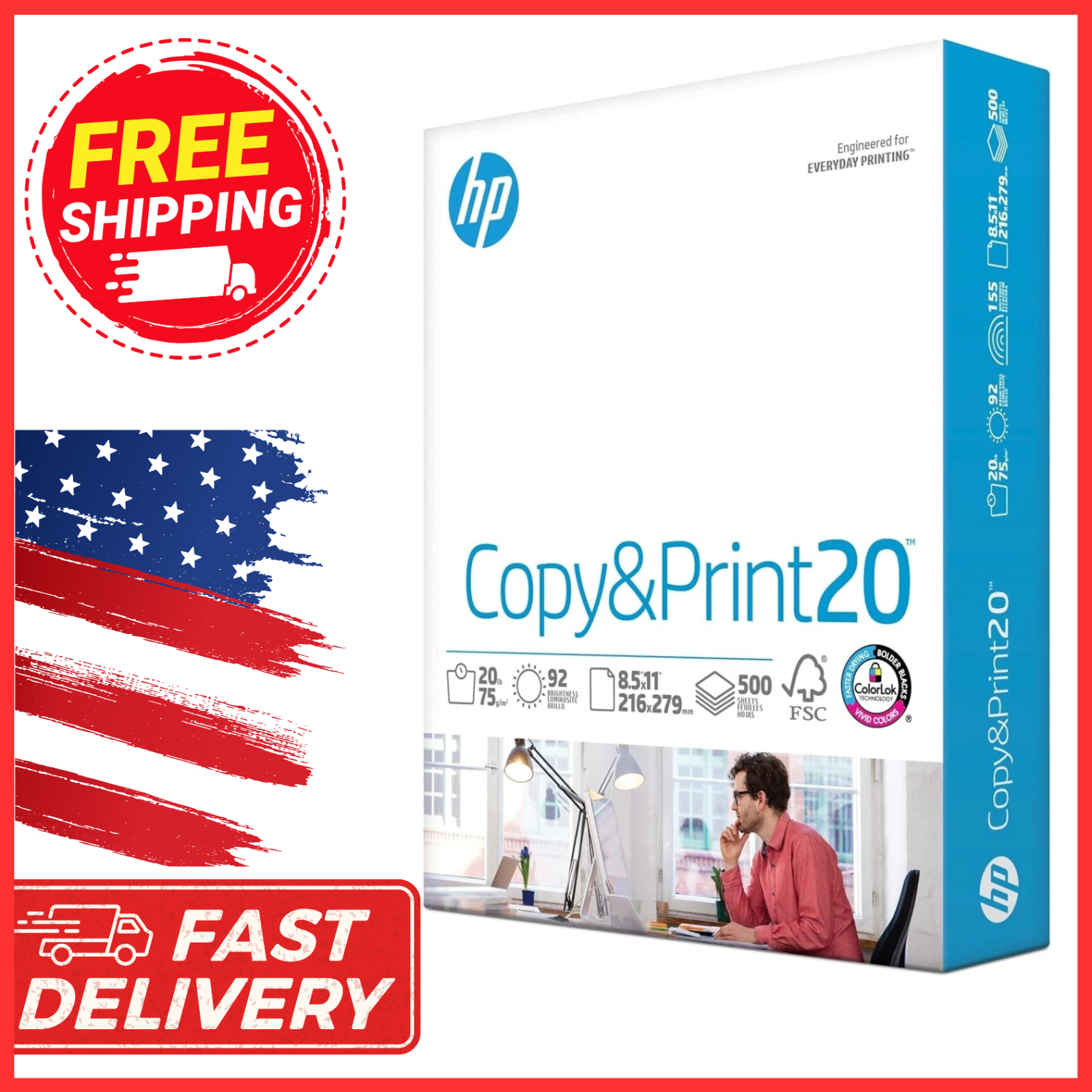 HP Printer Paper | 8.5 X 11 Paper | Copy &Print 20 Lb | 1 Ream Case ...