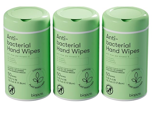 Biopure Anti-Bacterial Hand Wipes, 50-ct Packs (3 Pack) | eBay