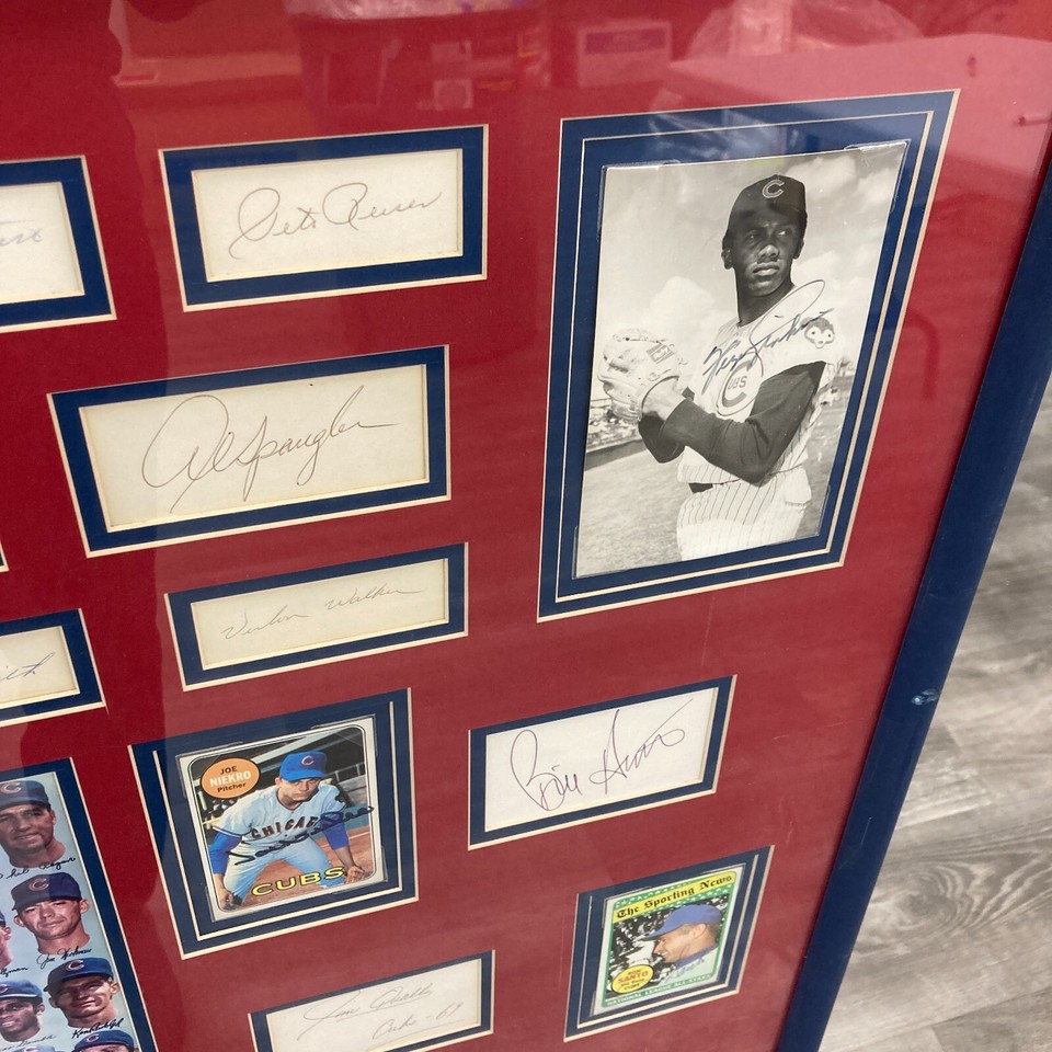 Beautiful 1969 Chicago Cubs Team Signed Framed Display 40 Signatures ...