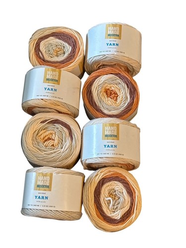 Hand Made Modern Yarn: Lot of 8 in color Desert- 100% Acrylic, 180 yds ...
