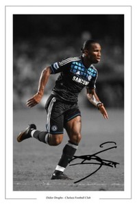 DIDIER DROGBA Signed Autograph PHOTO Fan Signature Gift Print CHELSEA ...