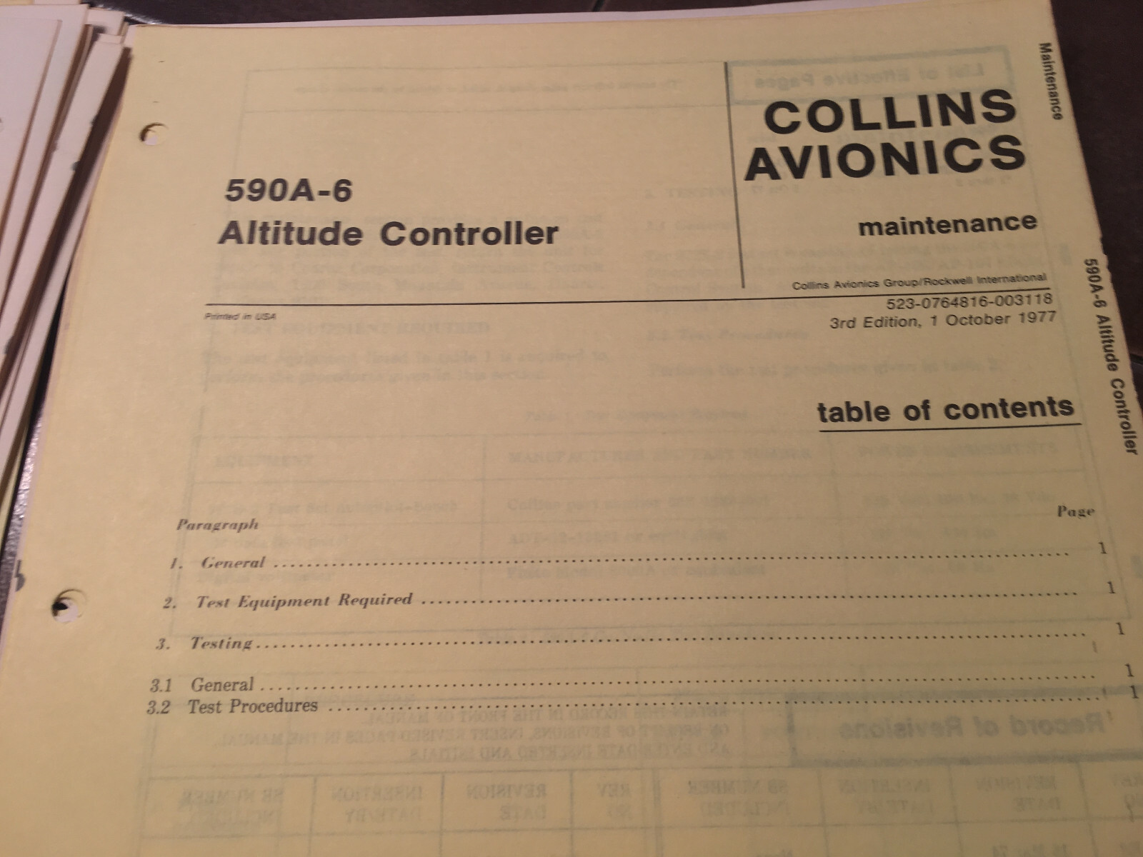 Collins AP-106 AP-107 Ramp Maintenance, Go-no-Go" Manual | eBay