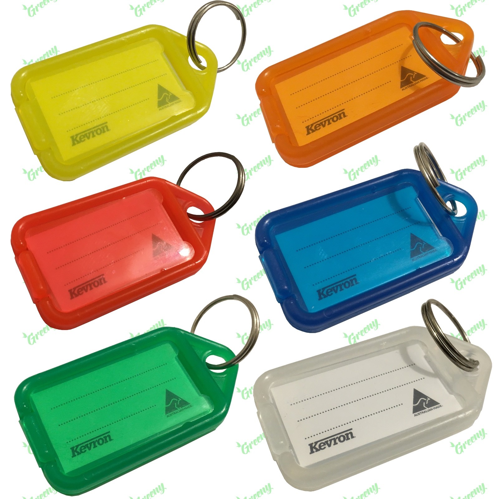 KEVRON Plastic Key Click Tags Labels Assorted Colours Fobs Card ID ...