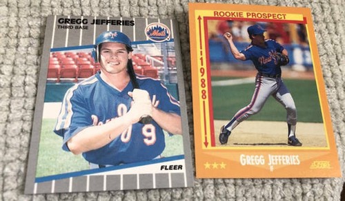 Gregg Jefferies 2 Mets Baseball Cards Fleer 1989 & Score Rookie 1988 | eBay