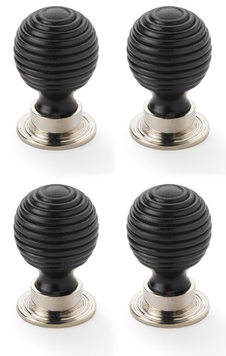 4 Pack Small Ebonised Black Nickel Wood Wooden Beehive Cupboard Knob Knobs | eBay UK