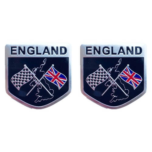 2x ALUMINUM England Flag Logo Emblem Sticker 3D Decal For Car ...