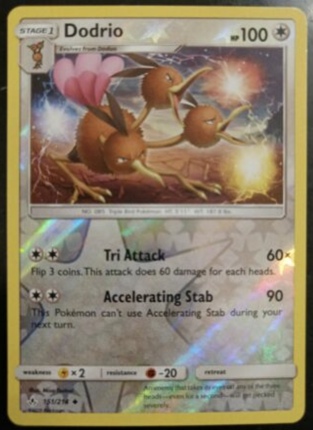 Pokemon - Dodrio - Uncommon - 151/214 - Reverse Holo - Unbroken Bonds ...