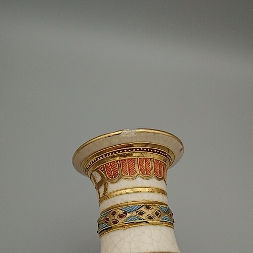 Antique Japanese Kyo Satsuma Sennosuke Kusube Vase Samurai Vase 17cm ...