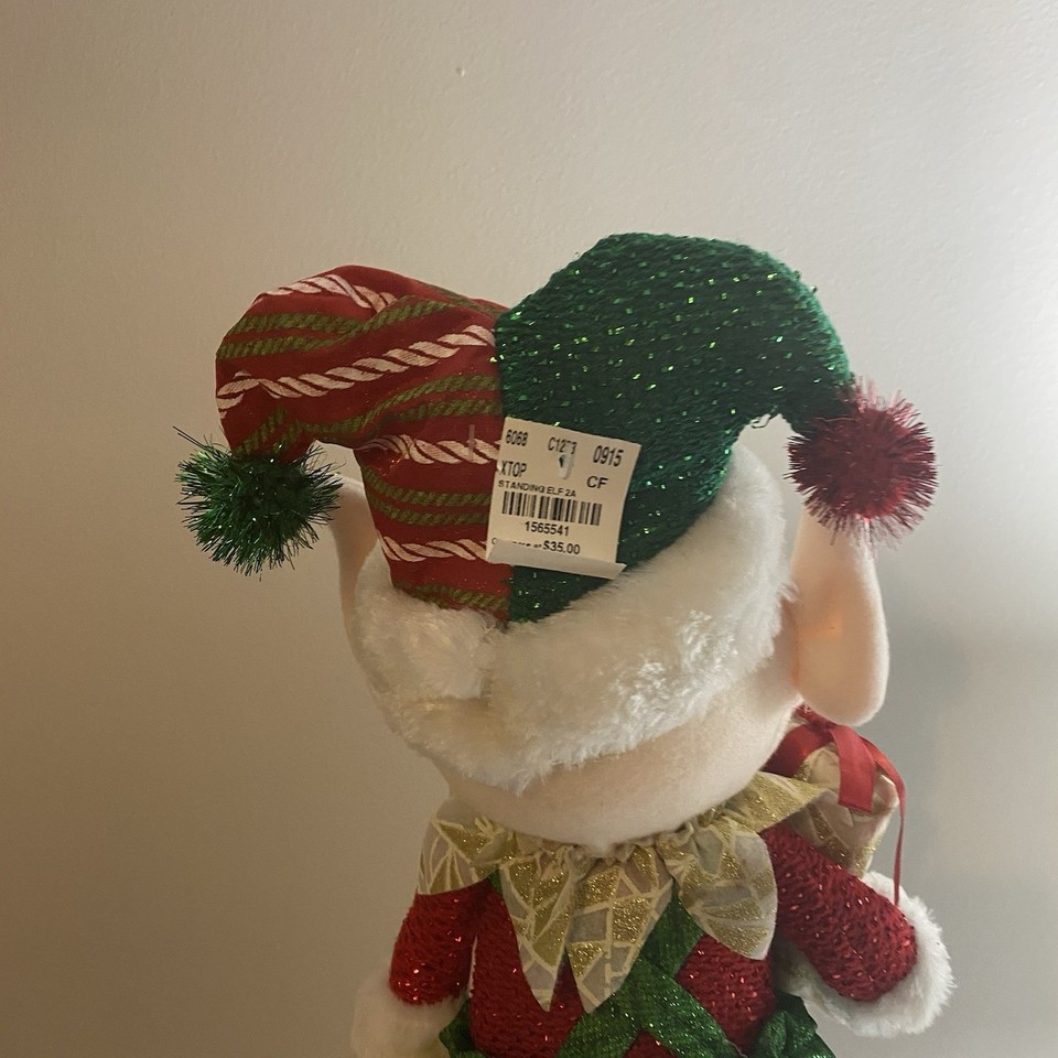Vintage Large 24” Plush Christmas Standing Elf Christmas Decor NWT | eBay