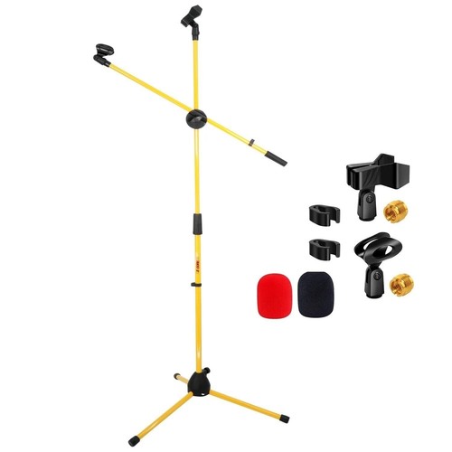 5 Core Microphone Stand Floor 2 Mic Clip Adjustable Tripod Mic Stands w ...