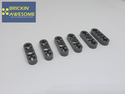 LEGO TECHNIC 6364452 65123 HALF BEAM LEVER 3M DARK STONE GREY X6 ...