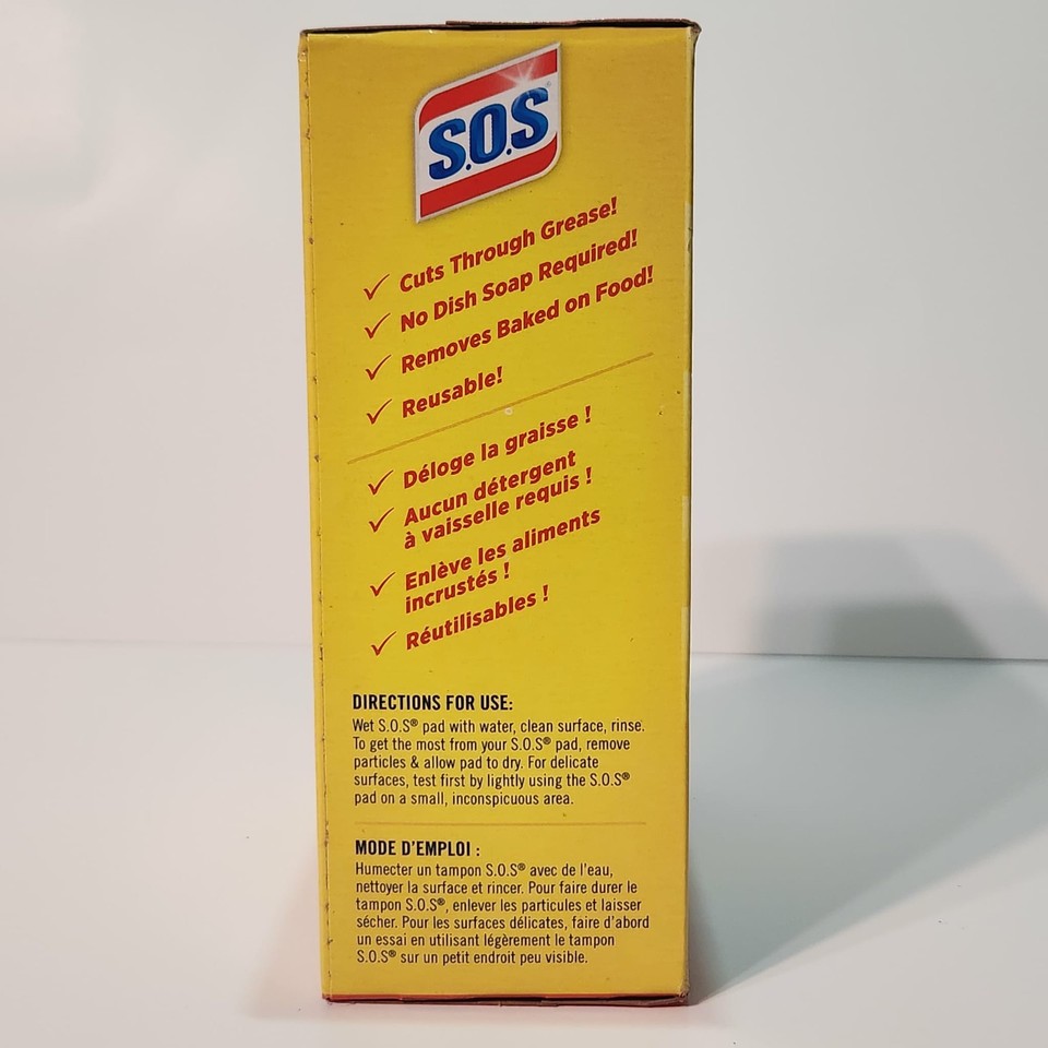 SOS Steel Wool Soap Pads 10 Count Kitchen Cleaning Scrubbers Clorox ...