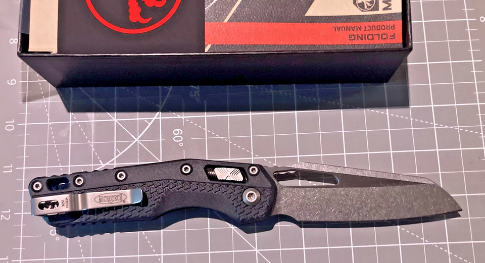 Microtech MSI S/E Tri-Grip Polymer Black Handle 210T-10 PMBK-A1 Blue Backspacer | eBay