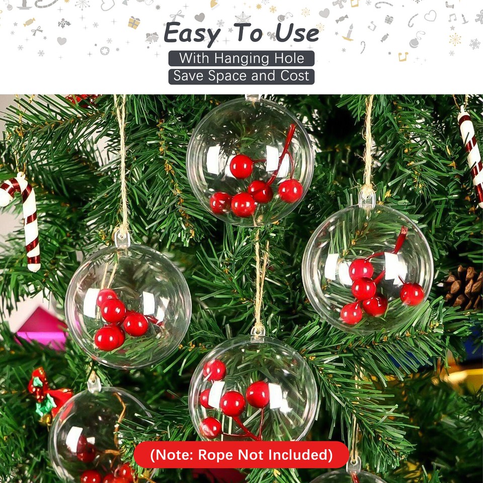 DIY Fillable Christmas Ornament- Large Clear Plastic Ball Hanging Craft ...