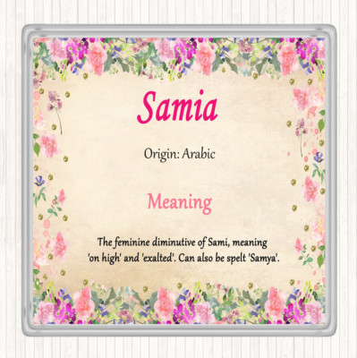 Samia Name Meaning Drinks Mat Coaster Floral | eBay UK