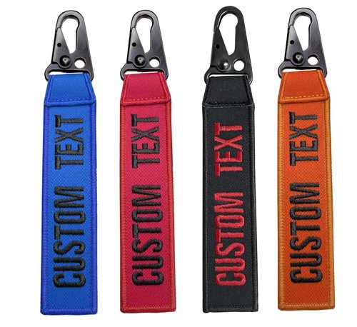 Customized Double Sided Keychains Keyrings Embroidered Bike Car Key Tag ...