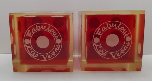 Fabulous Las Vegas sculpted Lucite Jumbo size Dice (2) AND Playing ...