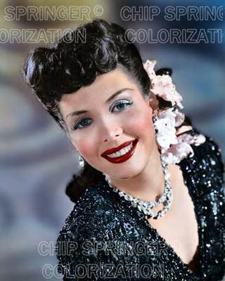 ANN MILLER WEARING A BEADED DRESS 8X10 BEAUTIFUL COLOR PHOTO BY CHIP ...