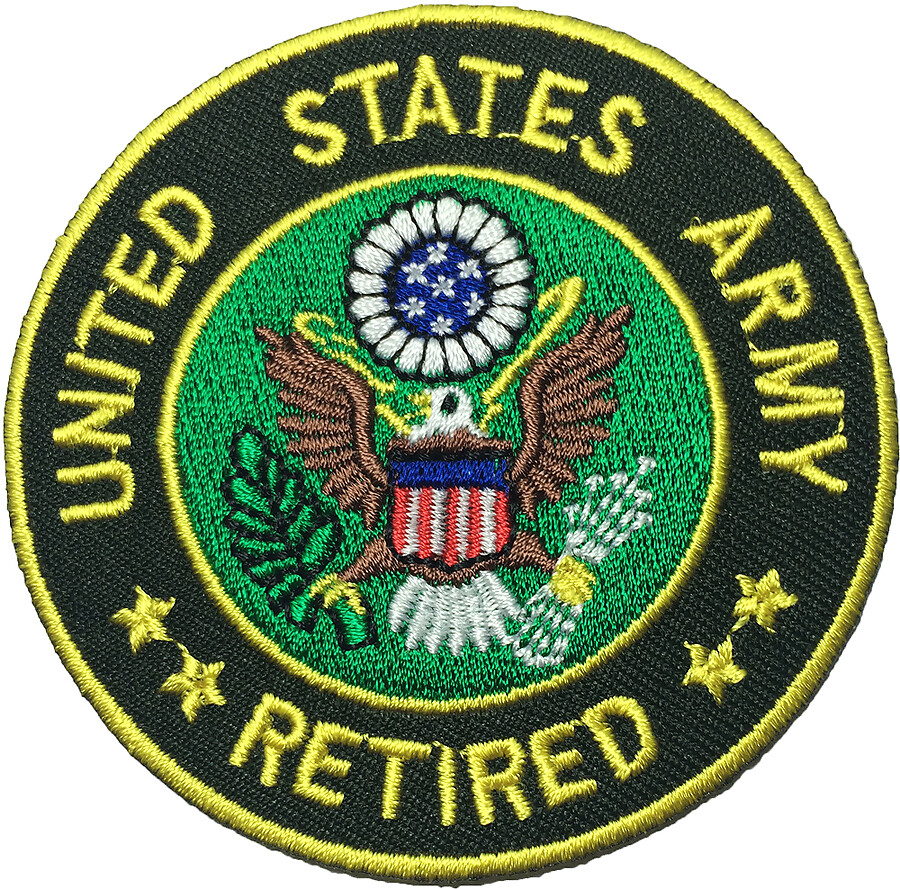 UNITED STATES ARMY RETIRED America Eagle Badge Sign Military Sew Iron ...