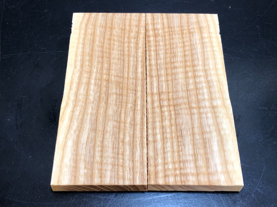 A4 Curly Ash Bookmatched Knife Blank Handle Pistol Grip Wood | eBay