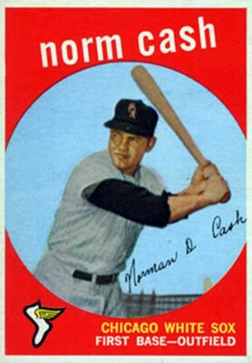 1959 Topps #509 Norm Cash RC ROUGH EDGE DINGED CORNERS Chicago White ...
