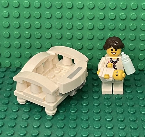 Lego City Female Nurse / Doctor With Baby Mini Figure,feeding Bottle ...