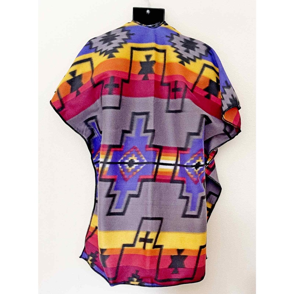 Unisex Traditional Mexican Ruana Purple Southwestern Soft Warm Vibrant ...