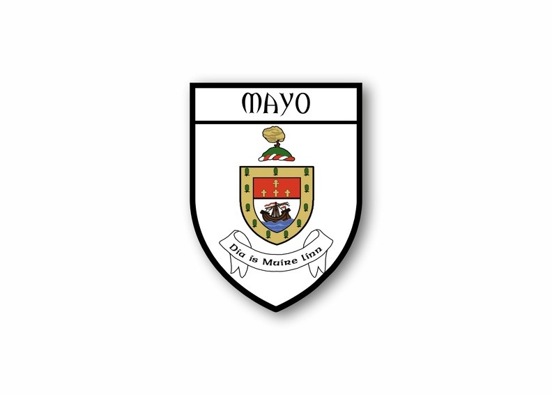 Sticker county shield car vinyl souvenir decal flag caravan crest mayo ...