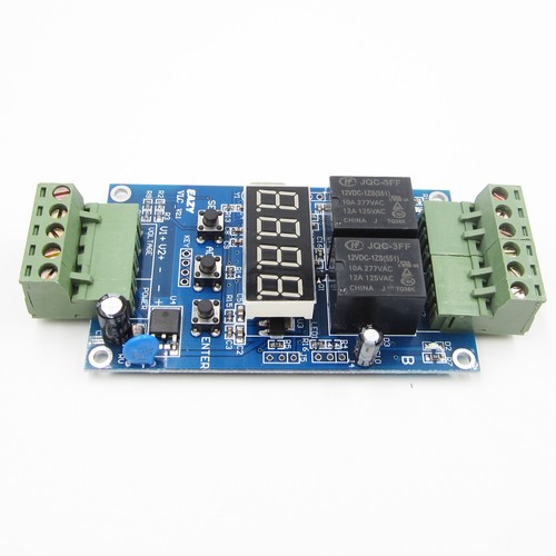 12V Dual Programmable Relay Control Cycle Delay Timing Switch Module ...