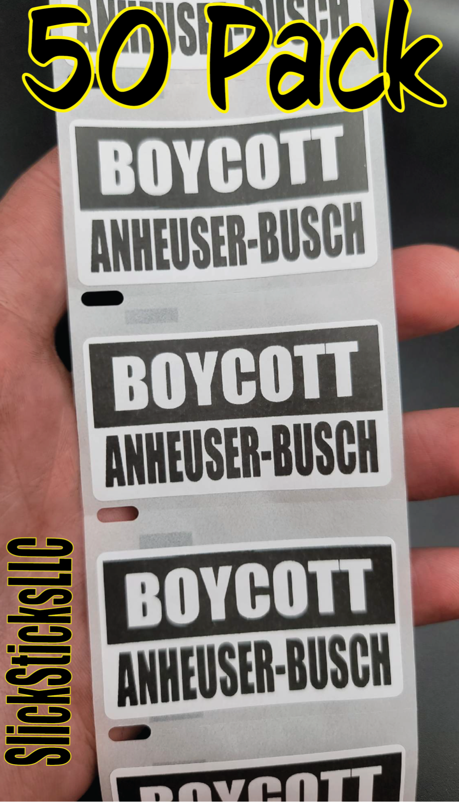 50PCS "BOYCOTT ANHEUSER-BUSCH" stickers decal labels hard hat boycot ...