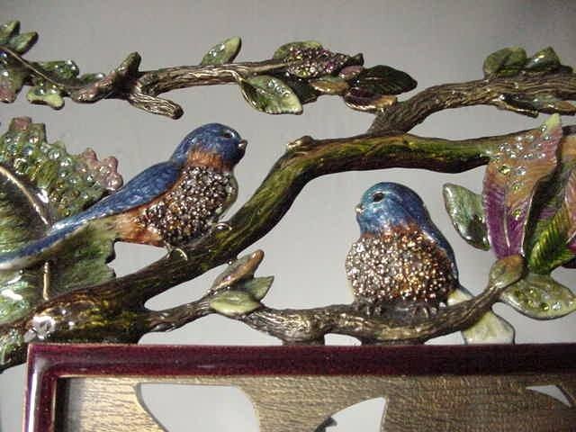 RARE Jay Strongwater Flora & Fauna Frame Swarovski Crystal Bluebird ...