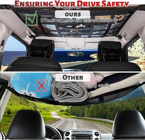 Universal Car Ceiling Storage Net Car Roof Cargo Net Mesh Storage Bag ...