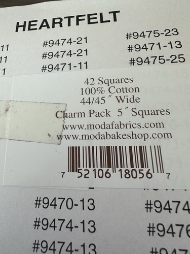 Moda Fabric Kansas Troubles Heartfelt Charm Pack New | eBay