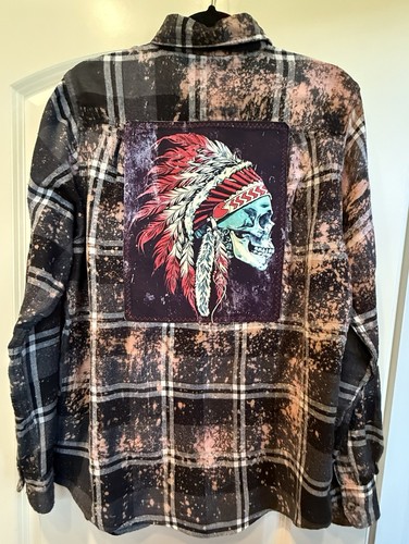 Angry Minnow Flannel Co Native Indian Chief Long Sleeve Shirt Med ...