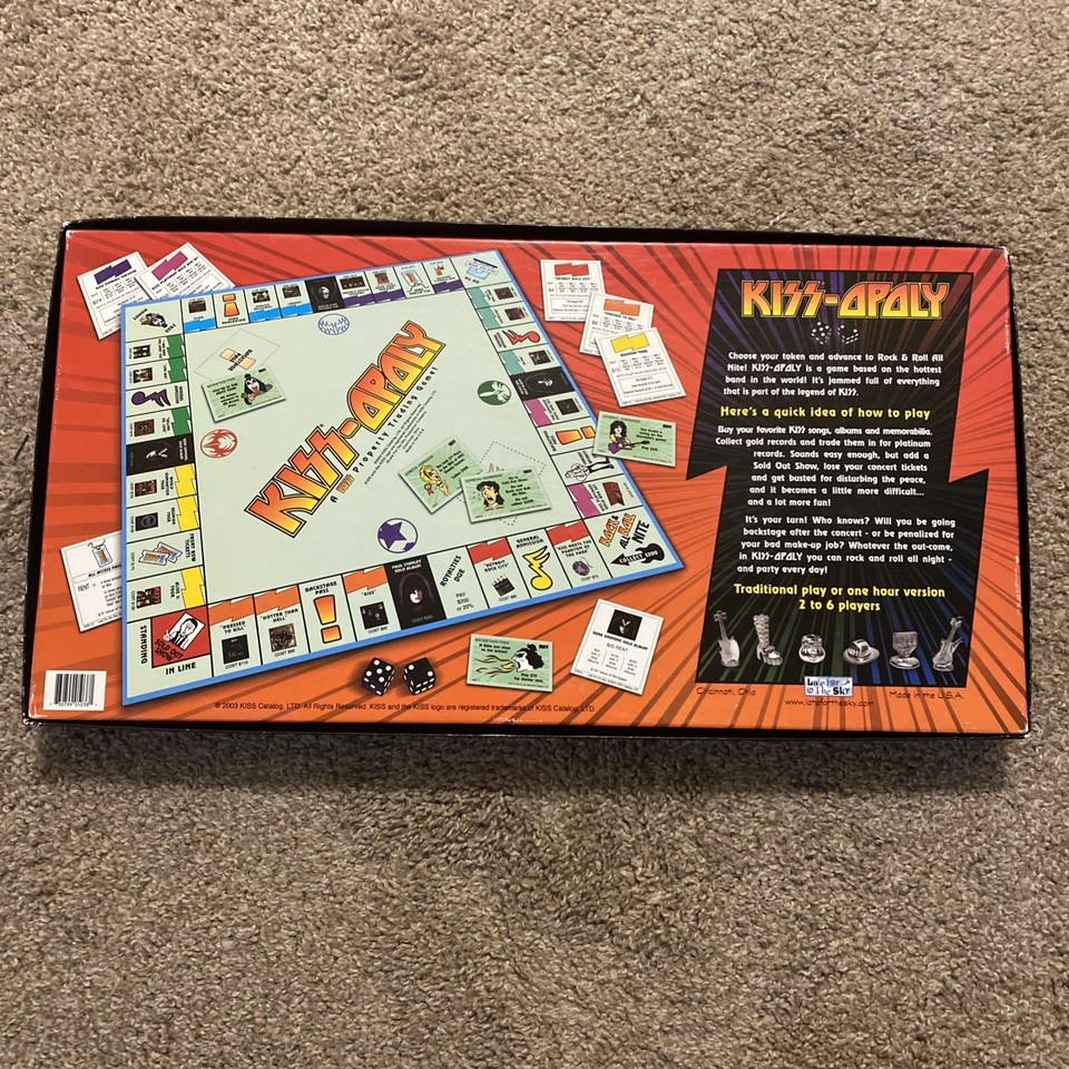 KISS-OPOLY KISS Band Themed Monopoly Style Board Game 2003 Rock - OPEN ...