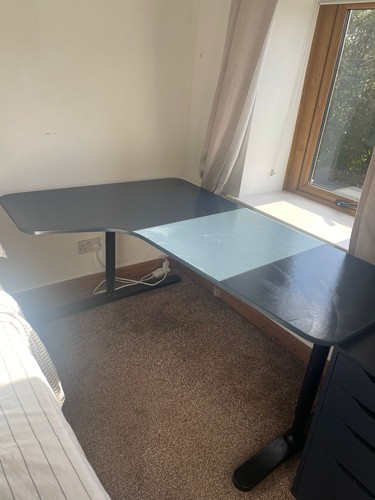 IKEA BEKANT-LEFT Hand Corner Desk, Height Adjustable, Blue 160x110cm ...