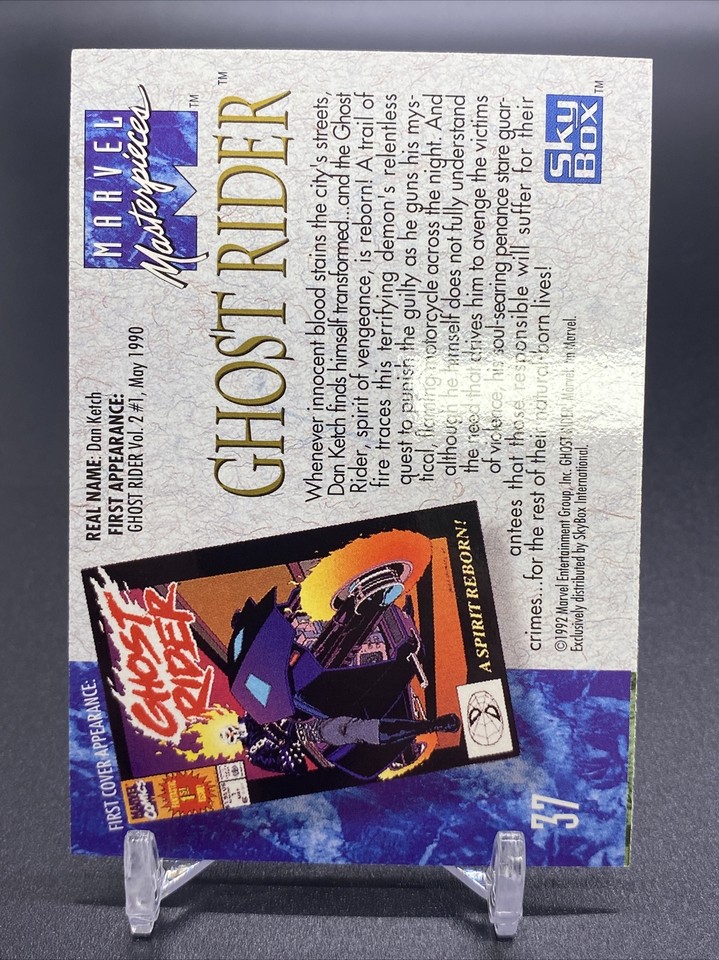 1992 Skybox Marvel Masterpieces Ghost Rider card #37-clean | eBay