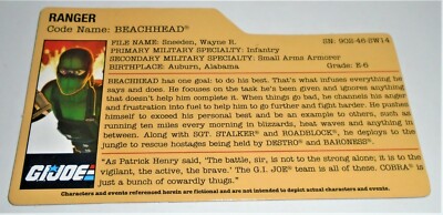 G I JOE File Card I.D. Filecard 2010 Beachhead V14 | eBay