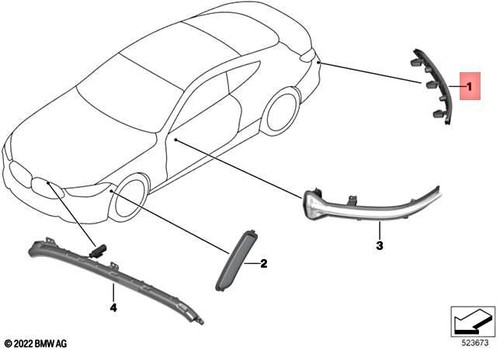 Genuine BMW F91 F92 F93 M8 Convertible Coupe Reflector Right M ...