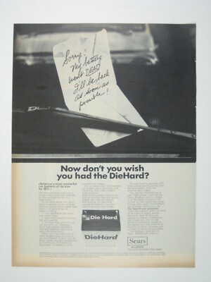 Vintage Sears DieHard Car Battery Ad 1969 Print Ad Now Dont You Wish ...