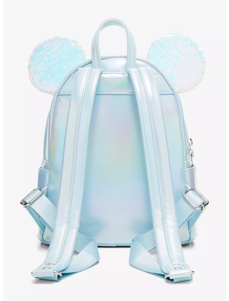 Loungefly Disney Minnie Mouse Iridescent Sequin Ears Mini Backpack | eBay