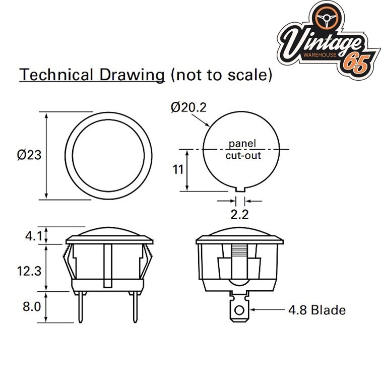 Durite Dashboard Red Warning Light Hazard Lamp Classic Car Bike 12v ...
